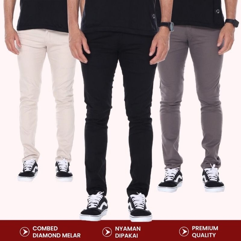 Jual CELANA CHINO CINO PANJANG SLIMFIT HITAM MOCCA CREM GREY | Shopee Indonesia