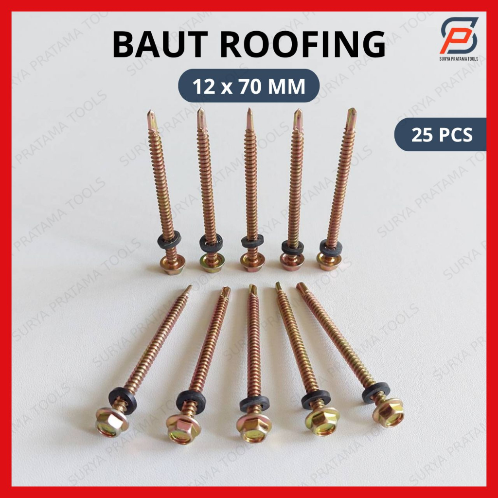 Jual Baut Rangka Baja Ringan 12x70 Isi 25 Pcs Skrup Sekrup Roofing SDS ...