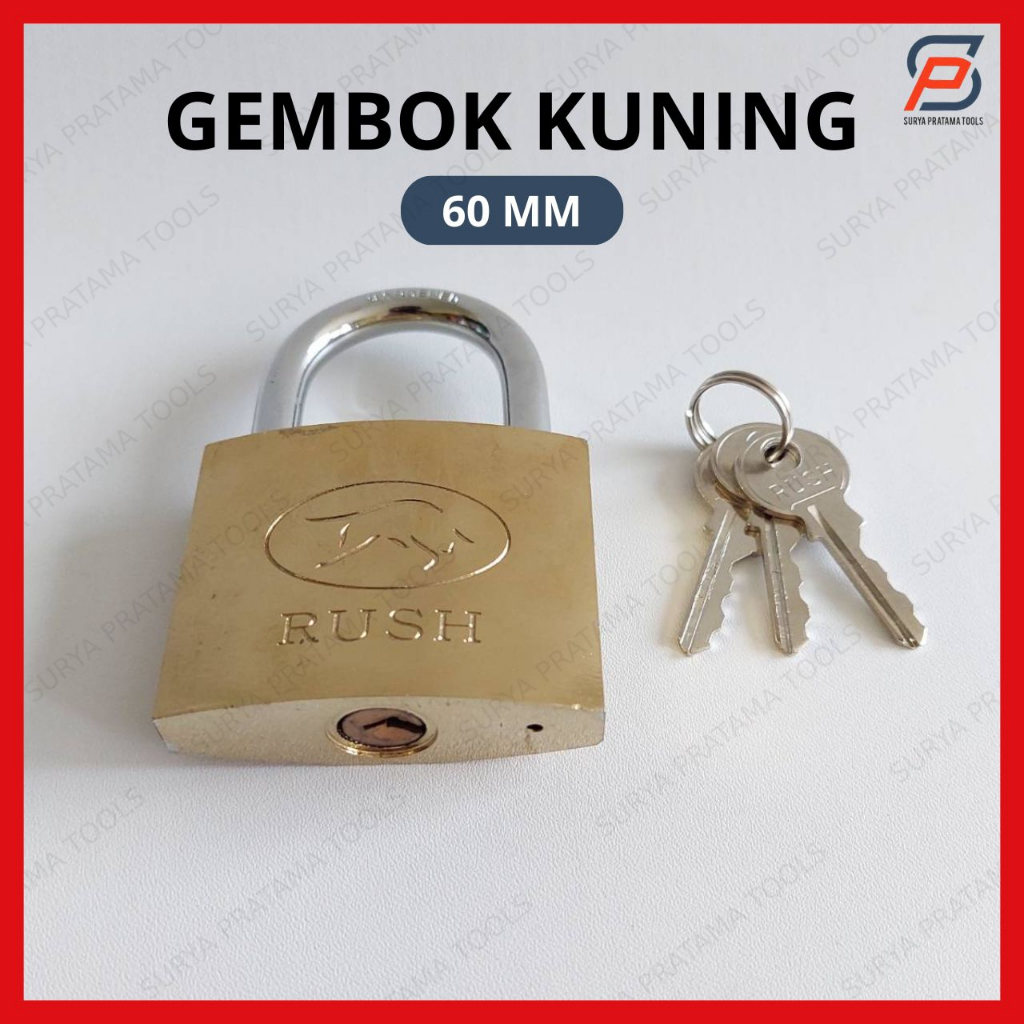 Jual Gembok Kuning 60mm Tebal Pintu Pagar Gudang Gembok Emas 60 mm Kilat | Shopee Indonesia