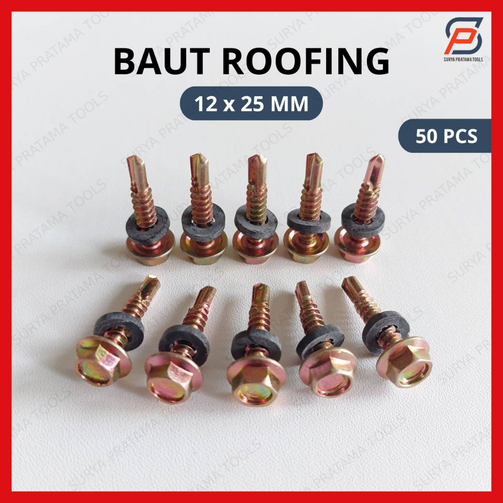 Jual Baut Rangka Baja Ringan 12x25 Isi 50 Pcs Skrup Sekrup Roofing SDS ...