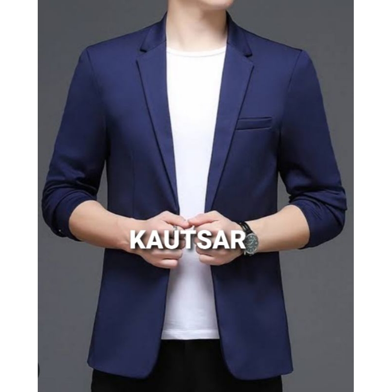 Jual Jas Biru Dongker /Blazer pria satu kancing | Shopee Indonesia