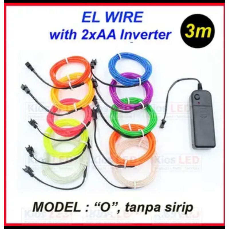 Jual paket kabel el wire 3 meter lampu langsung on + inverter kabel led ...
