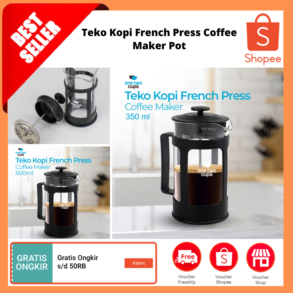 Jual Teko Kopi French Press Coffee Maker Pot 350 ml / Teko Pembuat Kopi Tekanan Prancis Filter ...