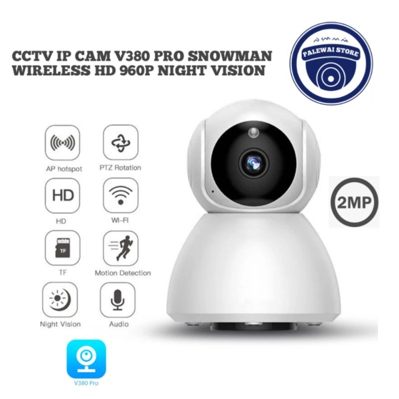 Jual CCTV SNOWMAN V380 IP CAMERA MINI 2MP HD 1080P WIRELESS CCTV WIFI ...