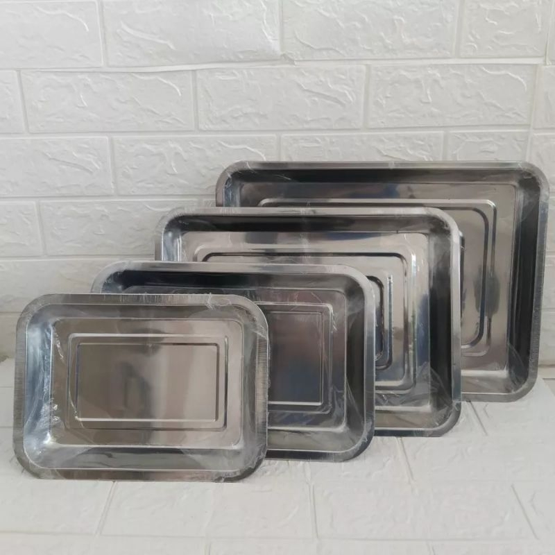 Jual Nampan Stainless Persegi Bake Tray Loyang Serbaguna Piring Dalam ...