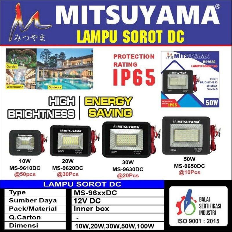 Jual Lampu led sorot dc aki tembok 30/50 watt cahaya putih dan cahaya kuning | Shopee Indonesia