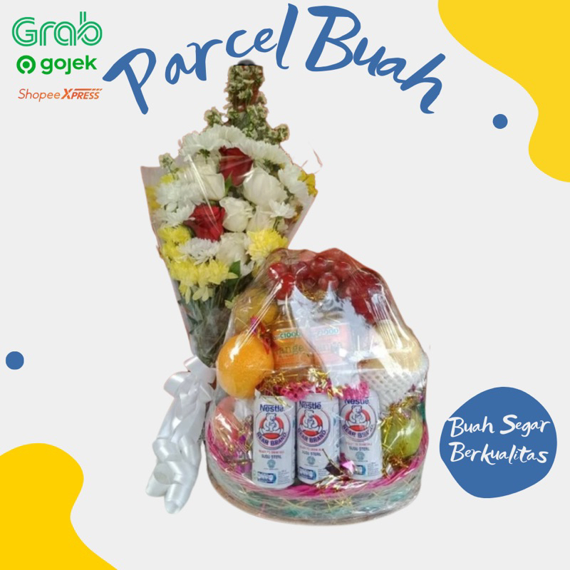 Jual Parcel Buah Segar plus BB , UC dan Boquet Bunga / Bingkisan Buah ...