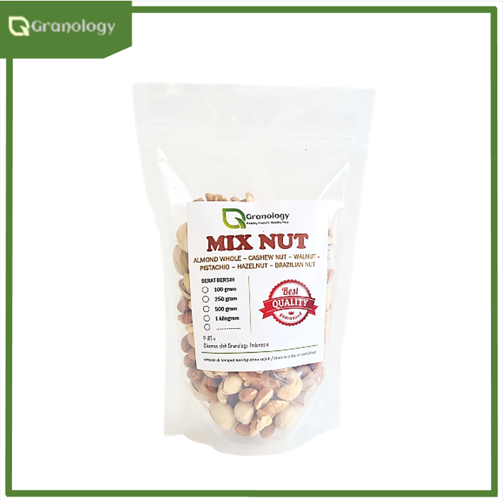 Jual Mix Nut 250 gram (Mede, Almond, Walnut, Hazelnut, Pistachio ...