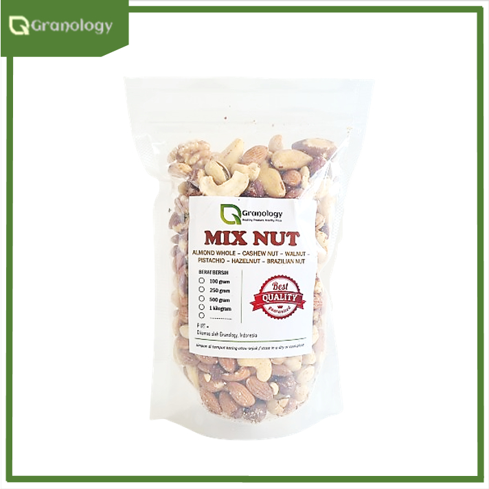 Jual Mix Nut 500 gram (Mede, Almond, Walnut, Hazelnut, Pistachio & Brazil Nut) | Shopee Indonesia
