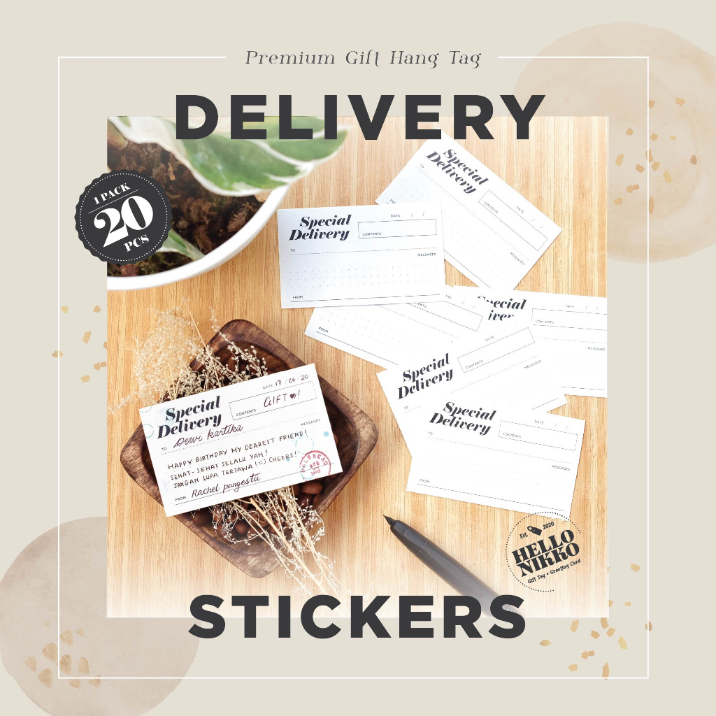 Jual Delivery Sticker - Hang tag kartu ucapan kado sticker hampers ...