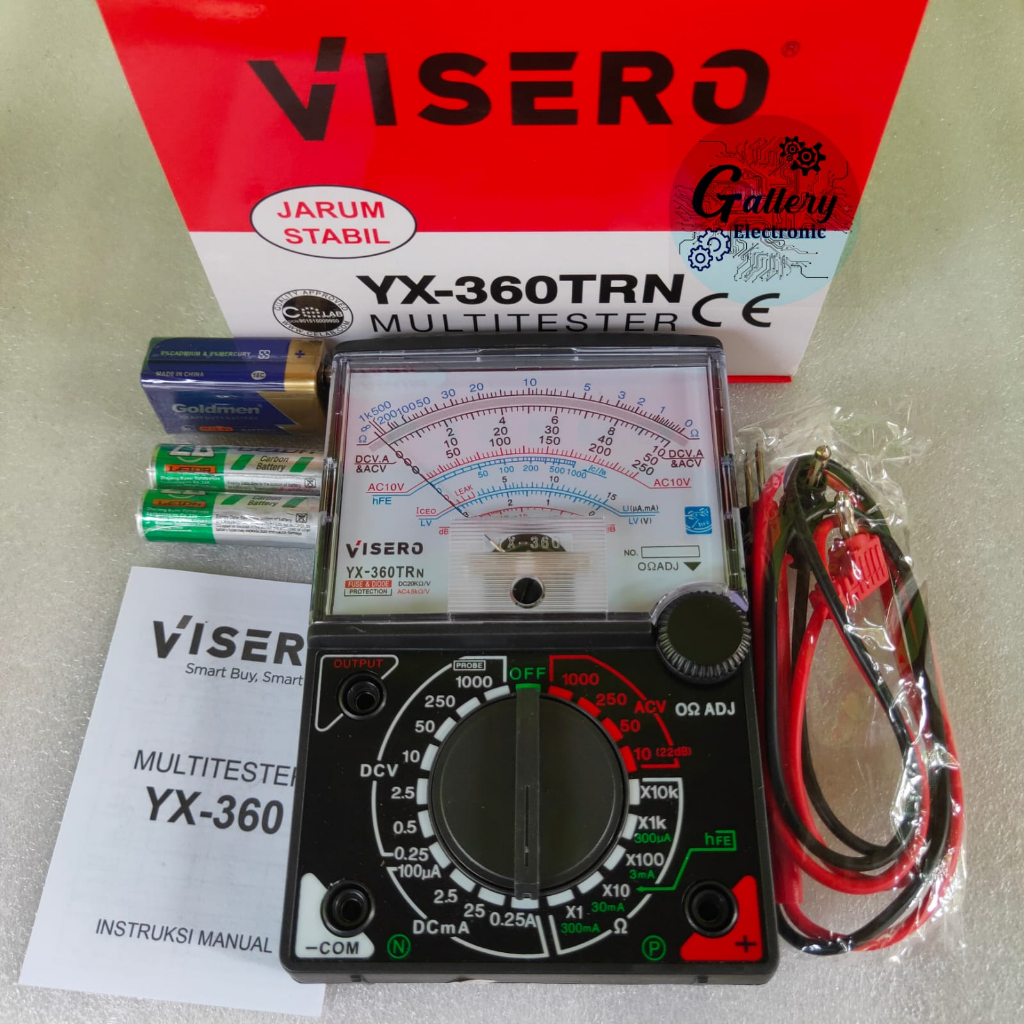 Jual Multimeter Multitester Avometer Analog 360TRN Merk VISERO Terbaik ...