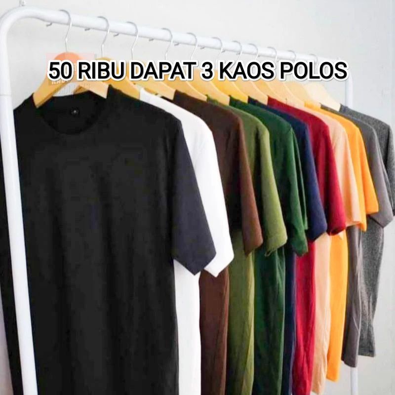 Jual 50 RIBU DAPAT 3 KAOS POLOS LENGAN PENDEK HARGA GROSIR | Shopee ... Jual 50 RIBU DAPAT 3 KAOS POLOS LENGAN PENDEK HARGA GROSIR | Shopee ...