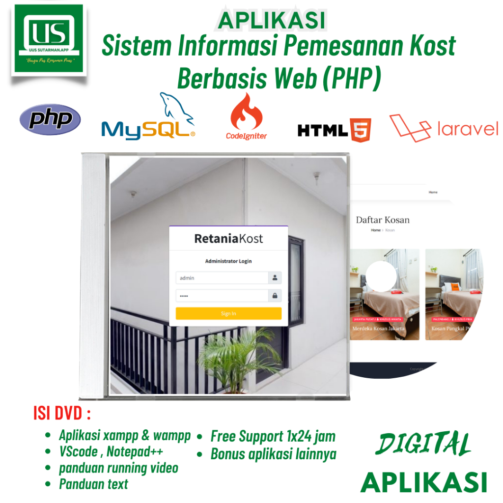Jual Sistem Informasi Pemesanan Kost Berbasis Web (PHP) | Shopee Indonesia