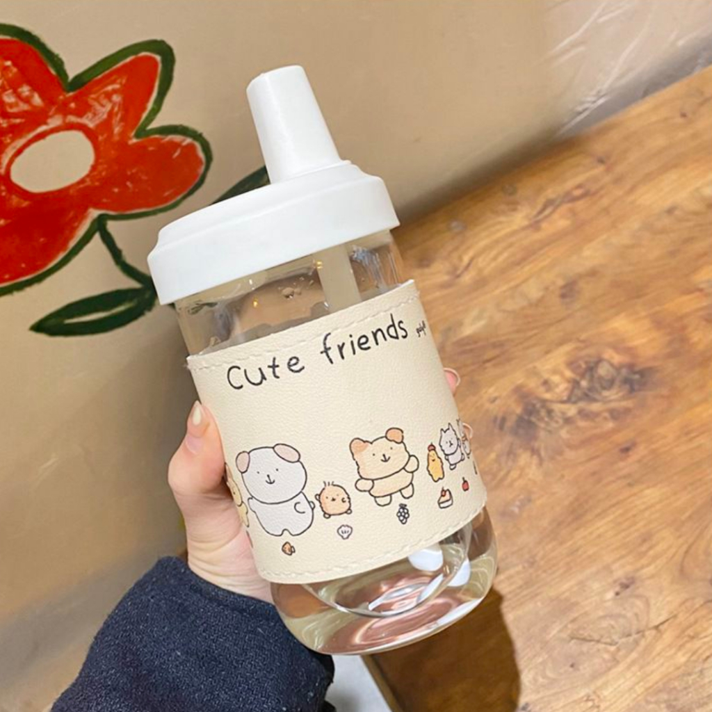 Jual Either.id - Botol Minum Aesthetic Transparan Bening Estetik Botol ...