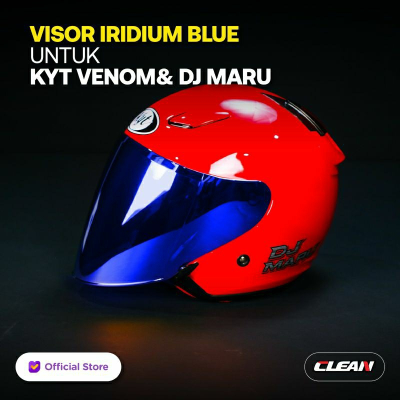 Jual CLEAN Kaca Helm / Visor Iridium Flat KYT DJ Maru KYT Venom | Shopee Indonesia