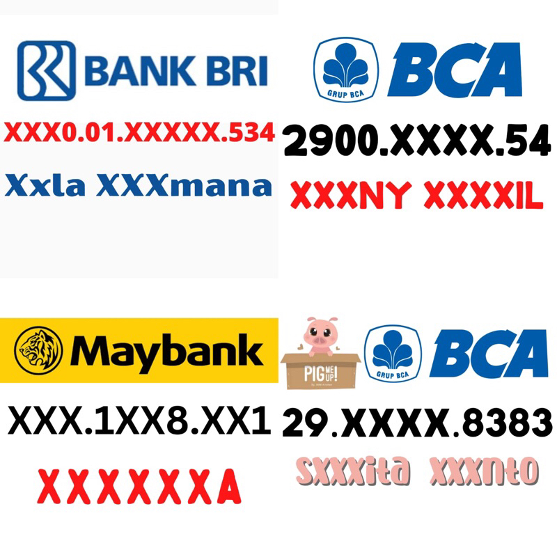 Jual sticker WA nomer rekening + custom | Shopee Indonesia