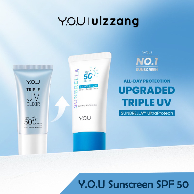 Jual YOU Triple UV Elixir Sunscreen Gel SPF 50+ PA++++ [UBA UVB Blue ...