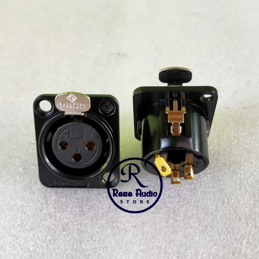 Jual Soket CANNON GEISLER Body Besi / Socket CANON XLR Kaki Gold ...