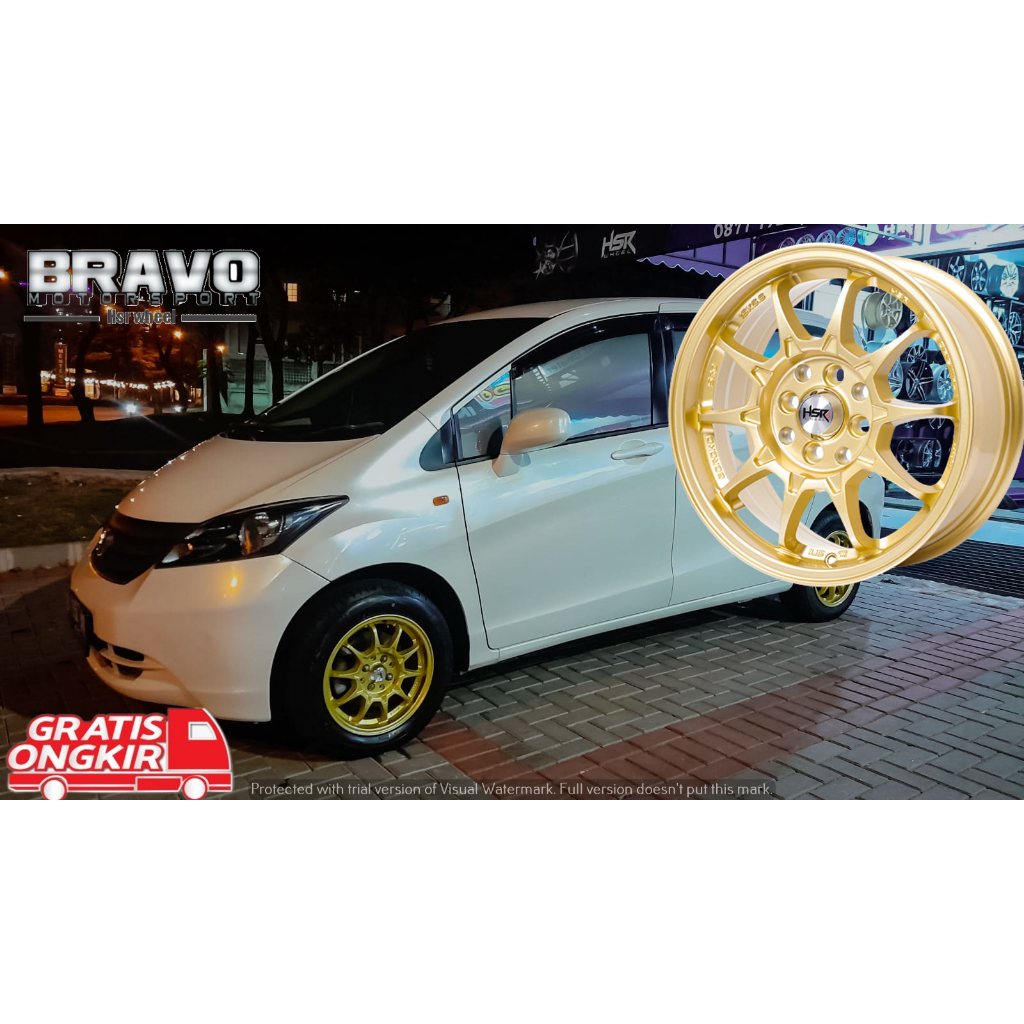 Jual VELG RACING MOBIL HONDA FREED HSR BOROKO SRD GOLD RING 15 PELEK SPORTY R15 PELEK MOBIL ...