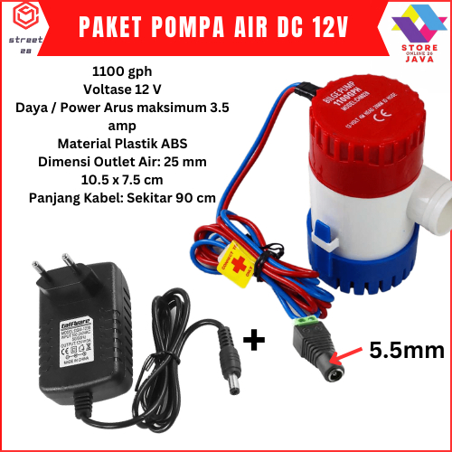 Jual Pompa Air Elektrik12 V Submersible Water Bilge Pump Taffware ...