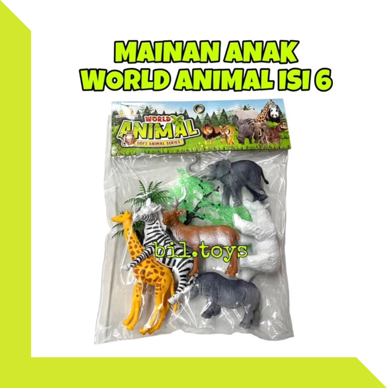 Jual MAINAN ANAK HEWAN KARET WORLD ANIMAL ZOO ANIMAL HEWAN KEBUN ...