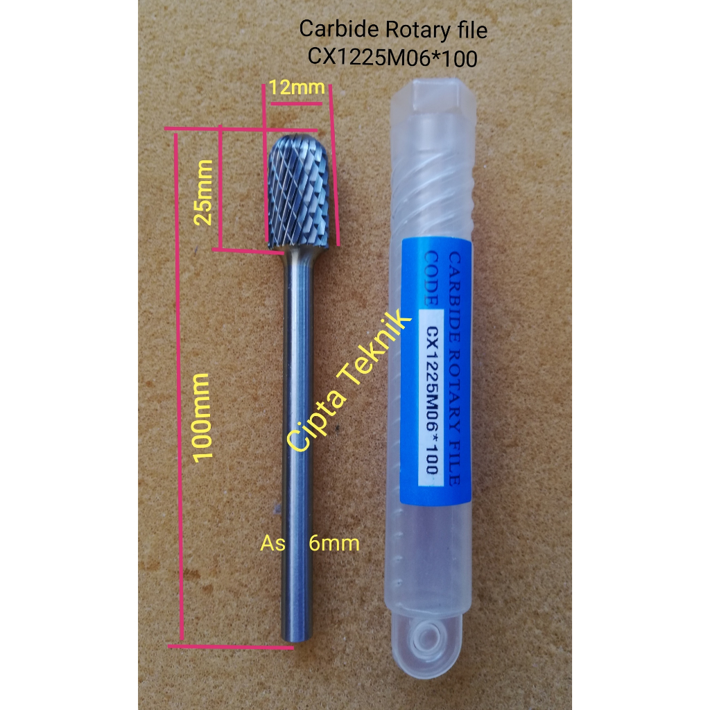 Jual Carbide Rotary Burr File Long CX 1225 M06 100 Mata Bor Tuner ...