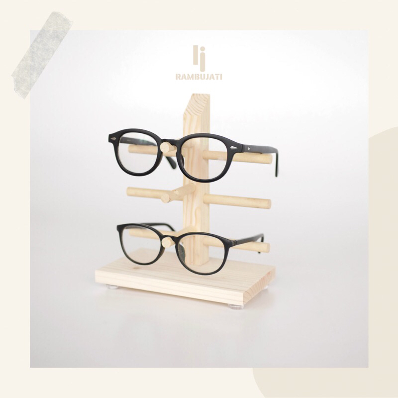 Jual Rak pajangan produk kacamata display kayu / tempat sample jualan ...