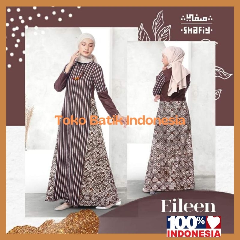 Jual Baju Gamis Batik Etnik Shafiy GBL Eileen Tenun Lurik Kombinasi ...