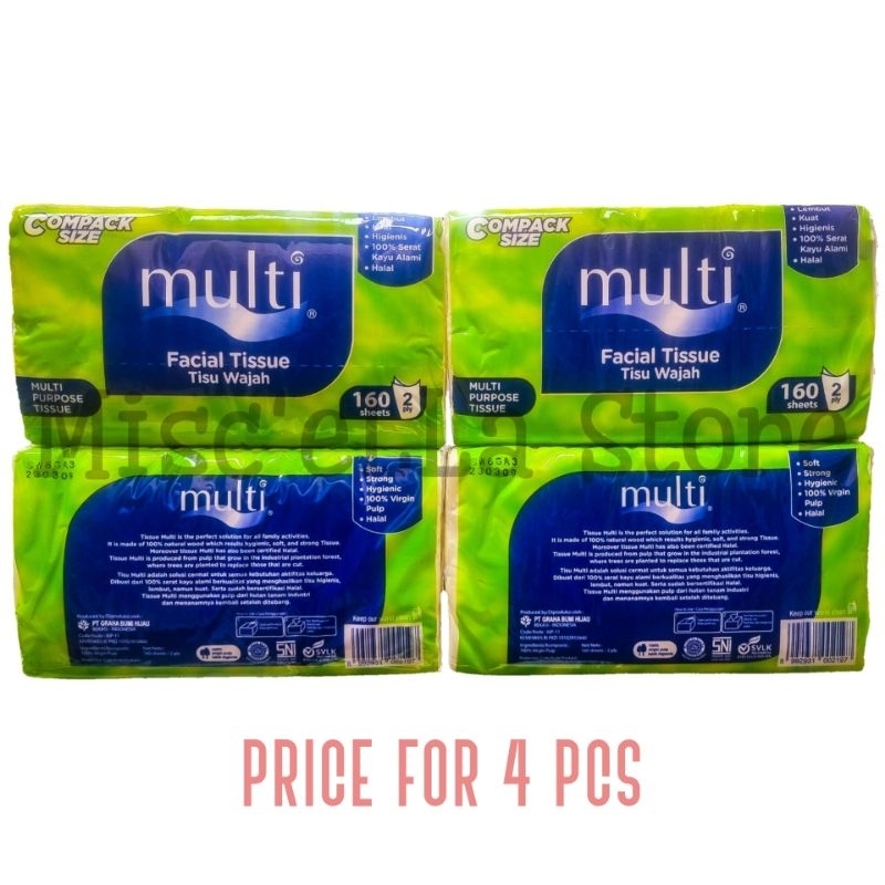 Jual MULTI GT Facial Tissue Banded 2 ply ( 160 Sheets ) | Shopee Indonesia