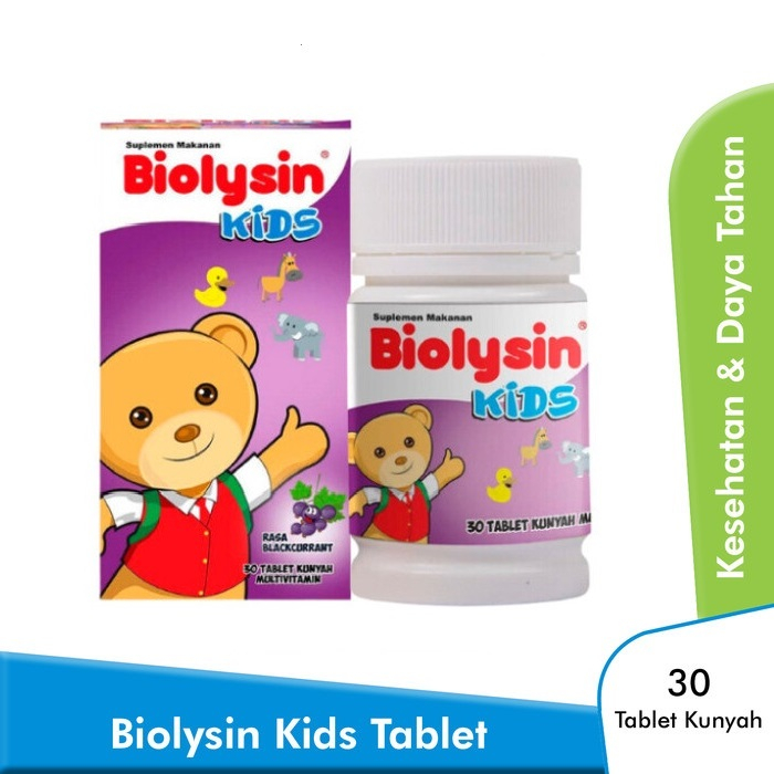 Jual Biolysin Kids Isi 30 Tablet Hisap Rasa Blackcurrant - Multivitamin ...