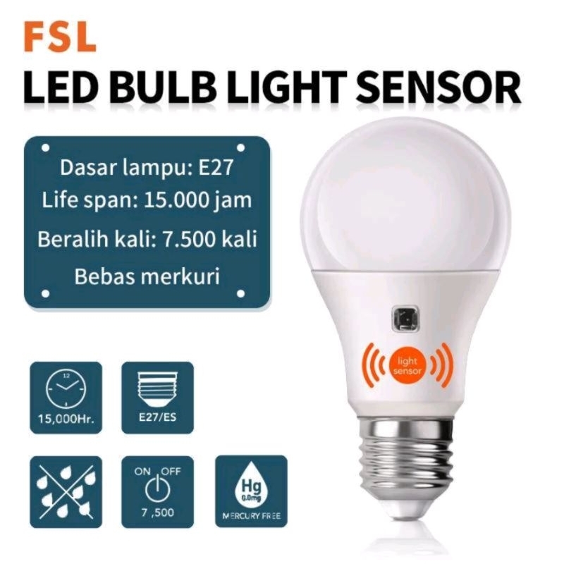 Jual LED FSL Light Sensor 9W Lampu Sensor Cahaya Jamiinan Mutu | Shopee ...