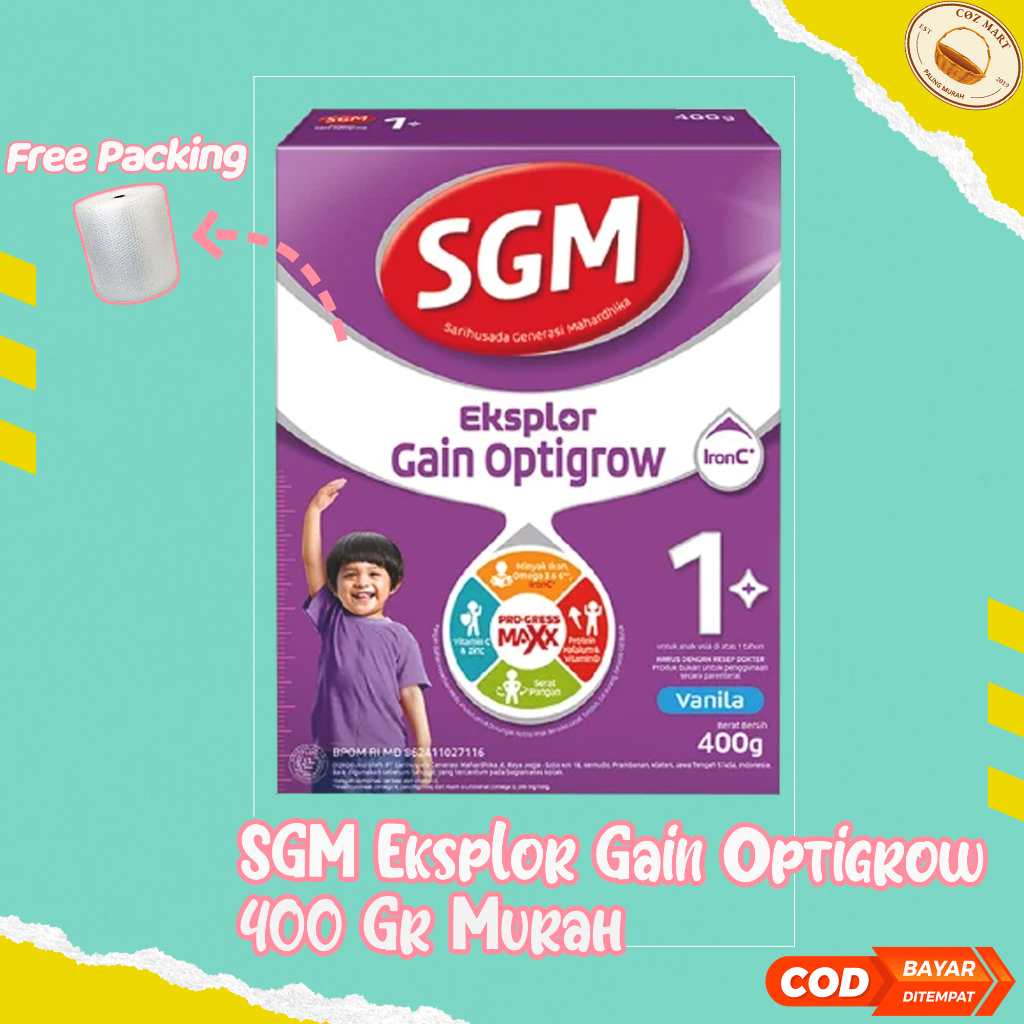 Jual SGM Eksplor Gain Optigrow 1+ Rasa Vanila 400Gr 400 Gram Murah ...