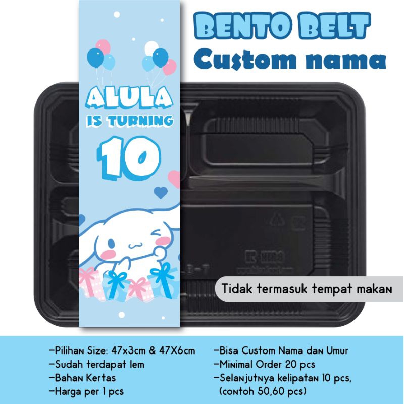 Jual BENTO BELT CINAMOROLL CUSTOM NAMA PITA KERTAS TEMPELAN HIASAN NASI ...
