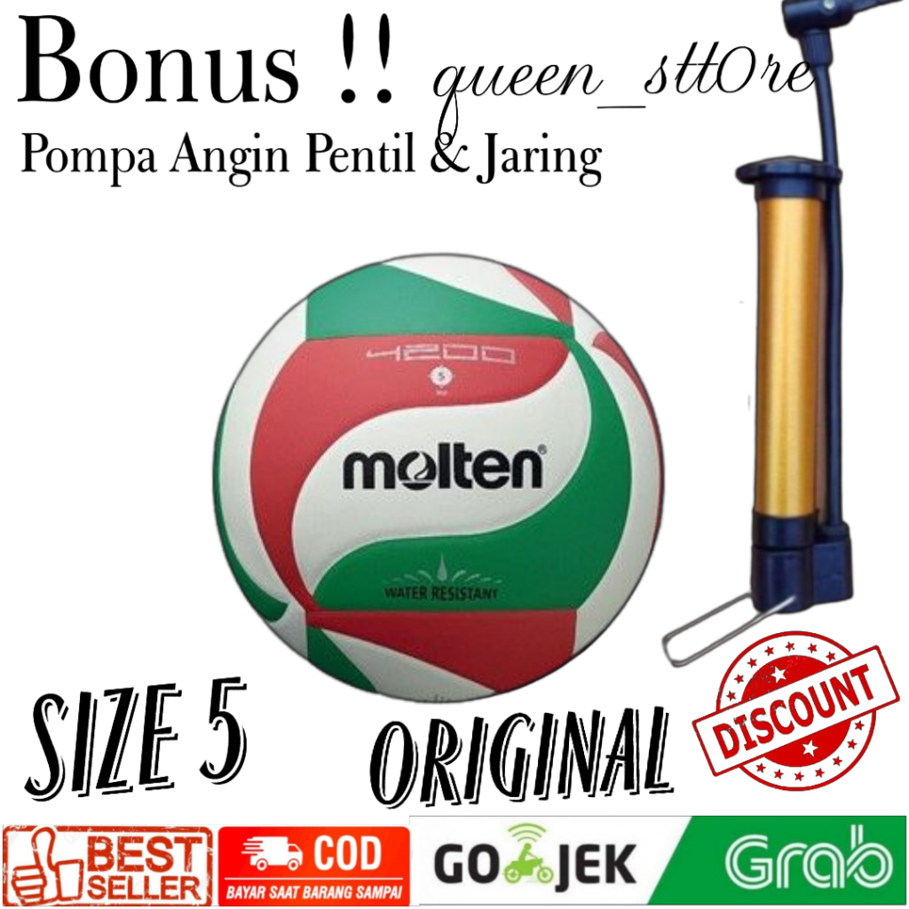 Jual Bola Voli ORIGINAL MOLTEN V5M 4200 ORIGINAL FIBA WATER RESISTANCE ...