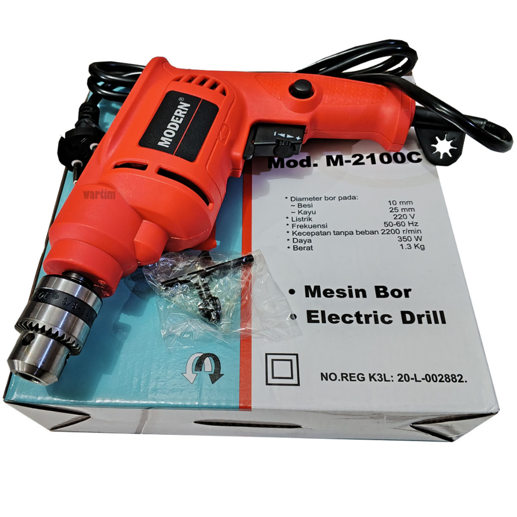 Jual (ORIGINAL!!!) Bor Listrik MODERN M-2100C 10mm nesin bor Tangan ...