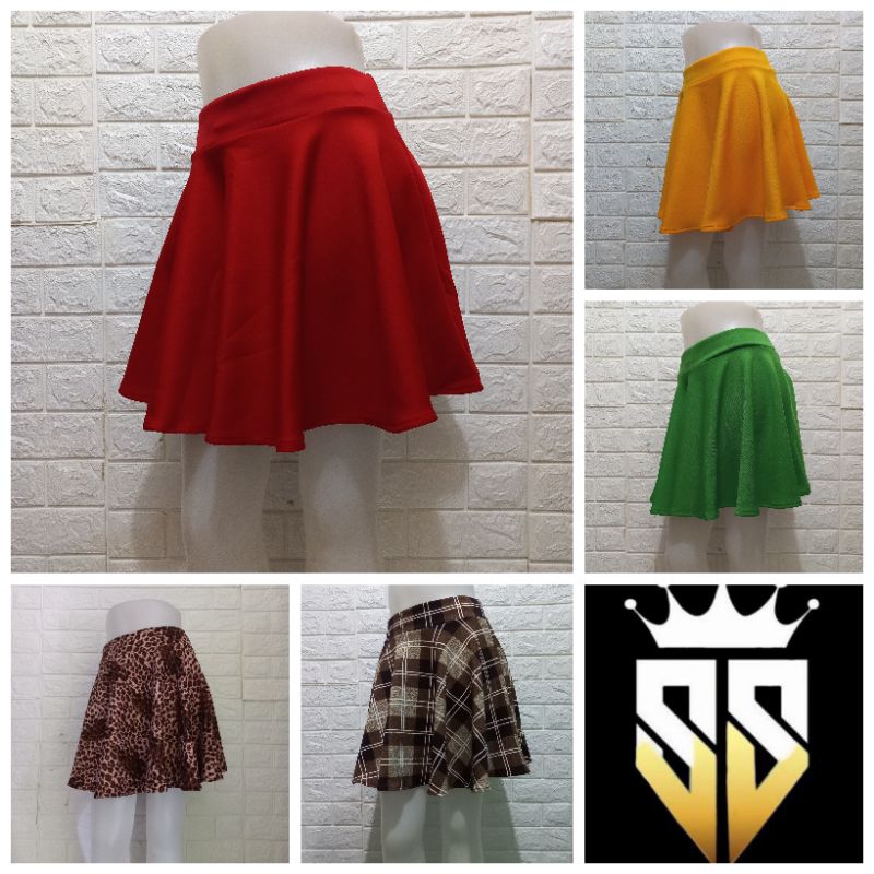 Jual Rok Scuba Premium Panjang Rok 40cm || Rok Mini Flare Scuba Premium ...