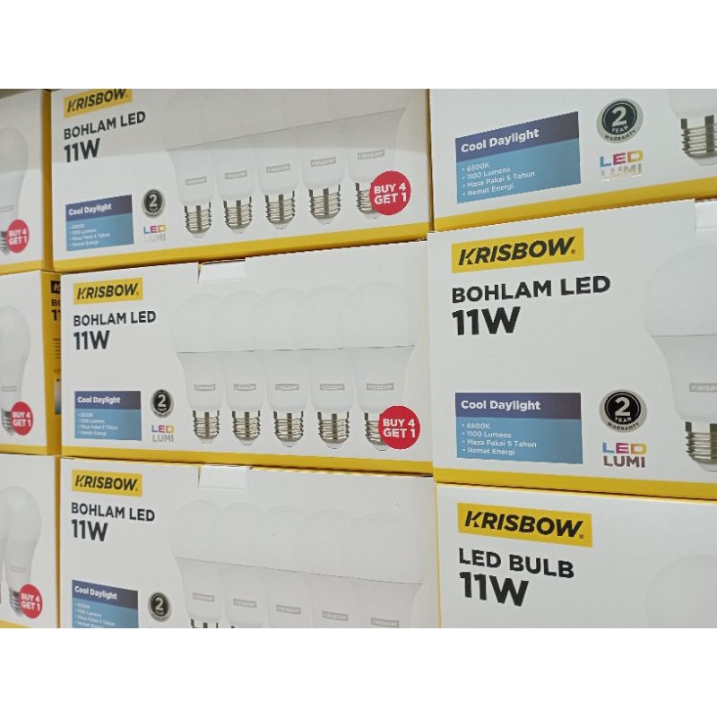 Jual LAMPU BOHLAM LED 11 WATT / KRISBOW BULB LED / BOHLAM ISI 5PCS ...