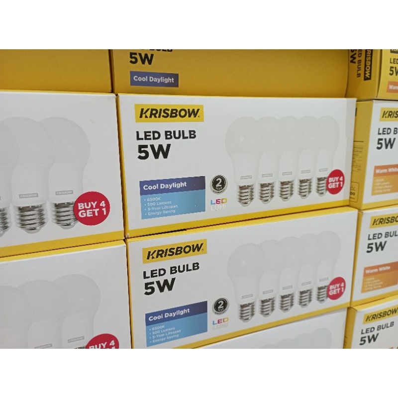 Jual LAMPU BOHLAM LED 5 WATT / KRISBOW BULB LED / BOHLAM ISI 5 PCS / BOHLAM MURAH | Shopee Indonesia