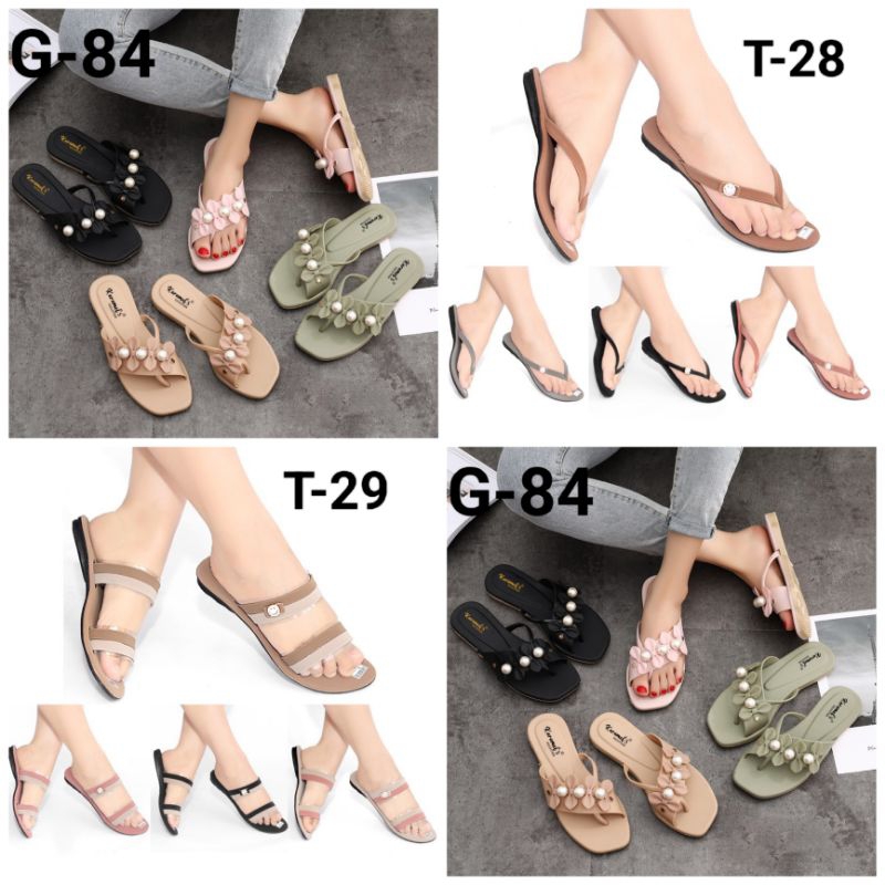 Jual SANDAL TEPLEK WANITA MOTIF G84 | Shopee Indonesia
