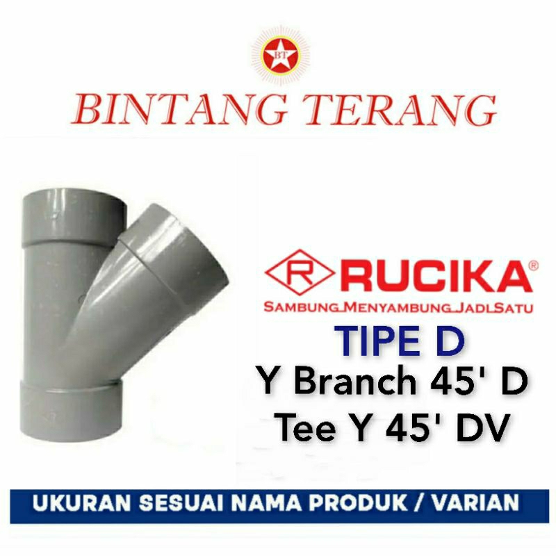 Jual Tee Y 45 Derajat 2" D Rucika / Tee Way TY 45' DV / Y Branch 45 Rucika | Shopee Indonesia