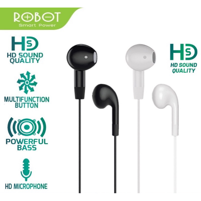 Jual ROBOT RE50 / headset handsfree earphones ROBOT RE50 with MIC ...