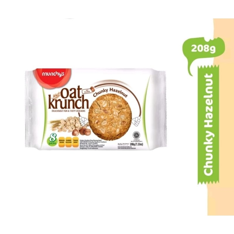 Jual Munchy's Oat Krunch Hazelnut (8 packs) 208 gr Biskuit Gandum Oat ...