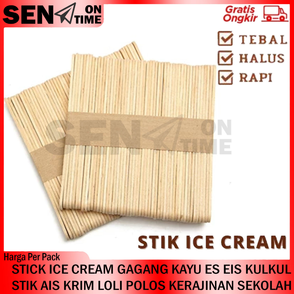 Jual Stik Ice Cream Per Pack Isi 500 Pcs Stick Stike Setik krem ez ...