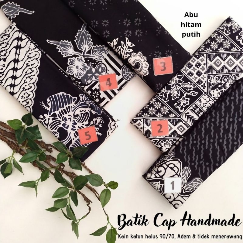 Jual KAIN BATIK CAP EXCLUSIVE SERI WARNA ABU HITAM | Shopee Indonesia