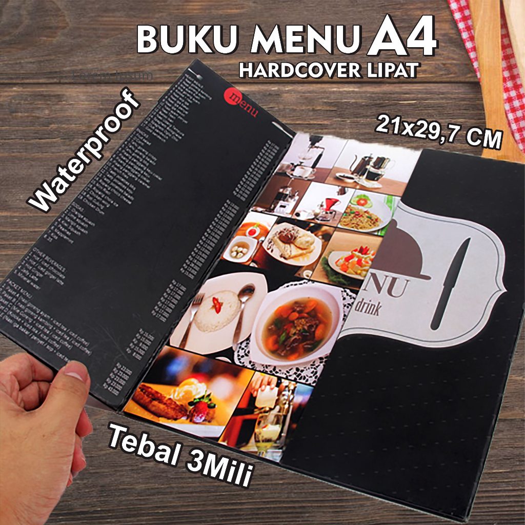 Jual MENU HARDCOVER LIPAT UKURAN A4 | Shopee Indonesia