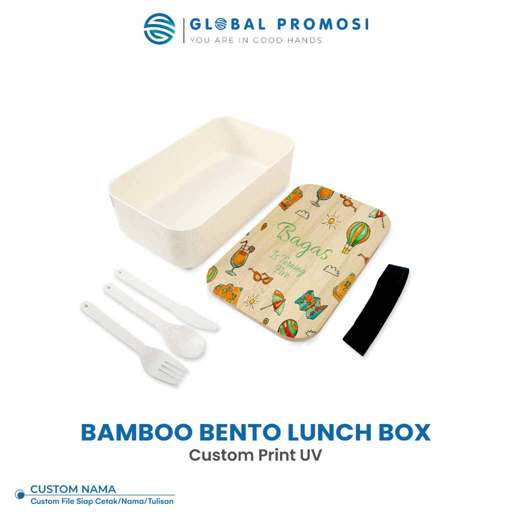 Jual Custom Uv Print Japanese Bamboo Bento Lunch Box / Kotak Tempat ...