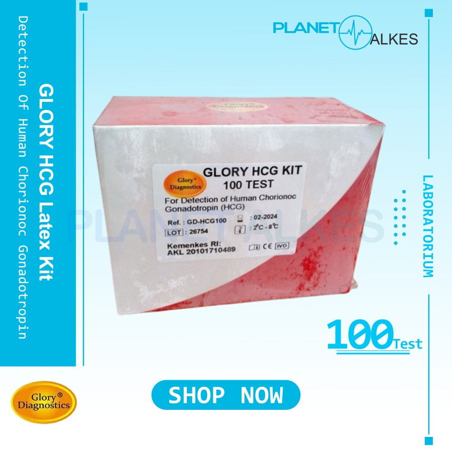 Jual HCG Latex Kit 100 Test Glory Diagnostics / Reagen HCG Latex Kit ED ...