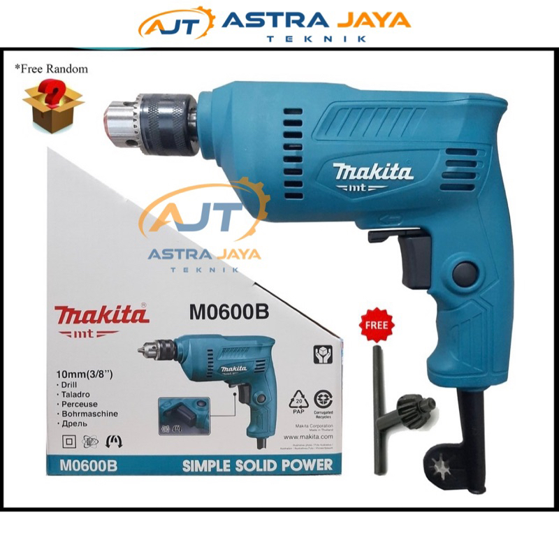 Jual MAKITA M 0600 B Mesin Bor Listrik 10mm Tangan Kayu Besi Electric Drill Reversible Bolak ...