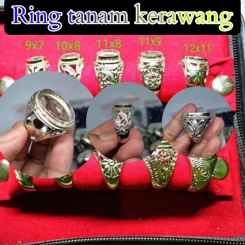 Jual Ring tanam motif kerawang murah / ring batu akik | Shopee Indonesia