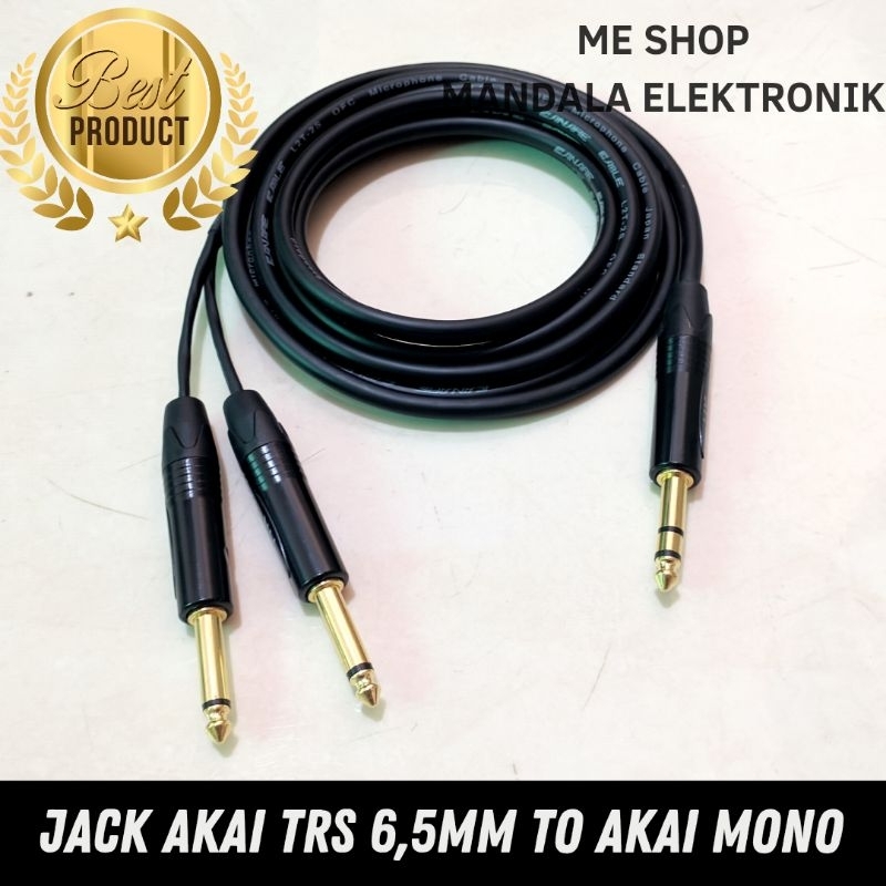 Jual kabel audio jack akai stereo 6,5mm trs to jack akai mono 6,5mm | Shopee Indonesia